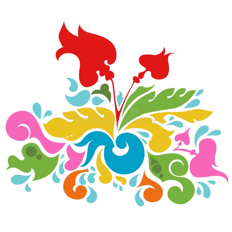 Colorful Floral Design Vector Stock Vector - Illustration of decorative ...