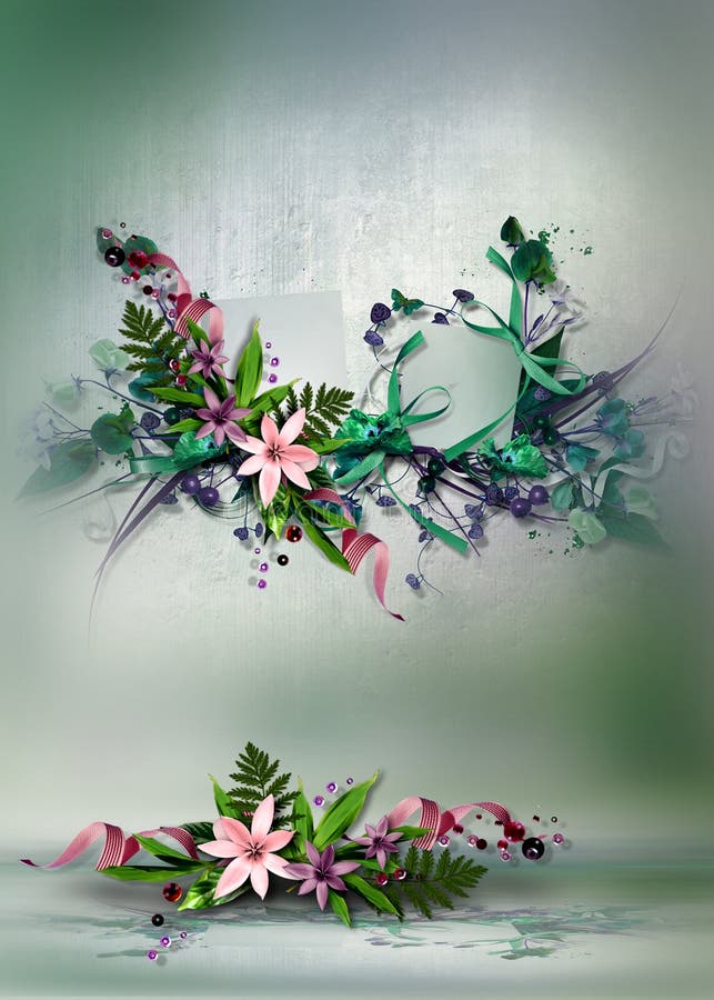 Colorful floral designs stock illustration. Illustration of background ...