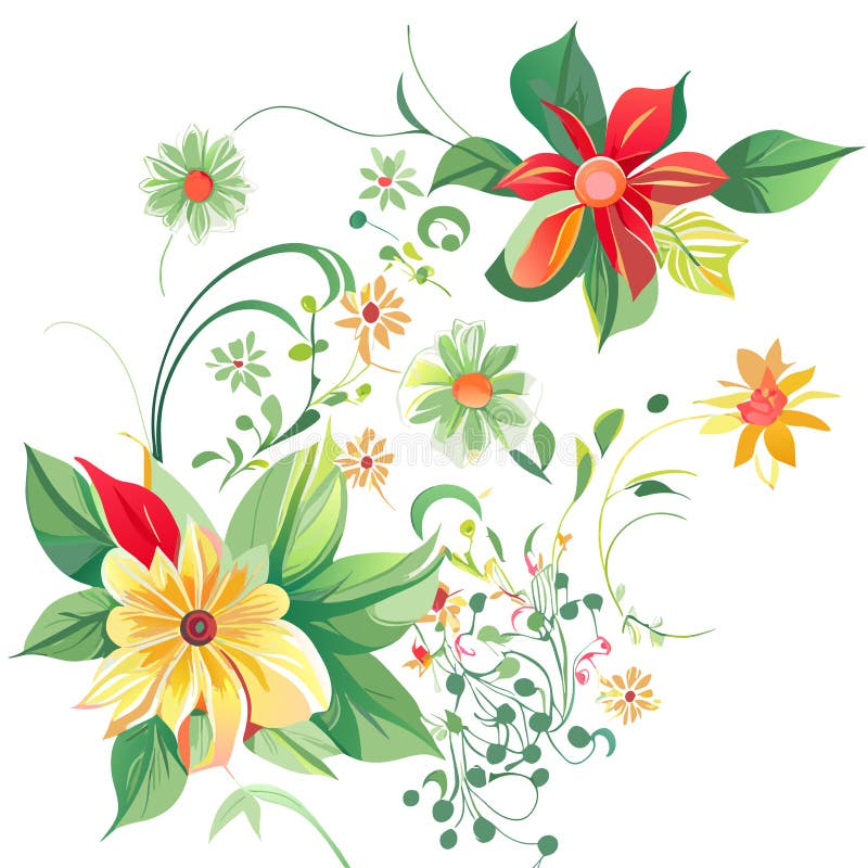 Colorful Floral Flowers Patterns Design Fantasy for Background ...