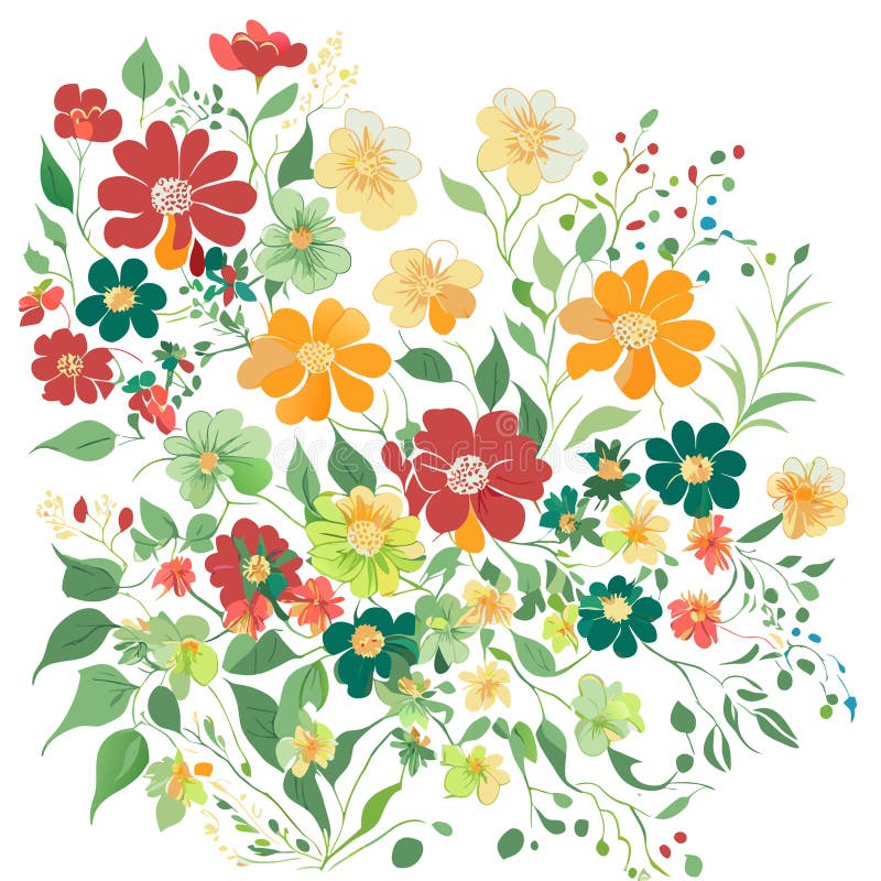 Colorful Floral Flowers Patterns Design Fantasy for Background ...