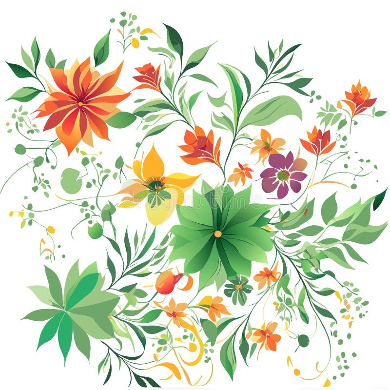 Colorful Floral Flowers Patterns Design Fantasy for Background ...