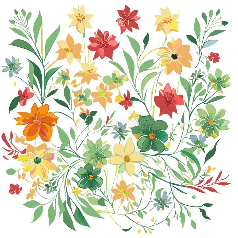 Colorful Floral Flowers Patterns Design Fantasy for Background ...