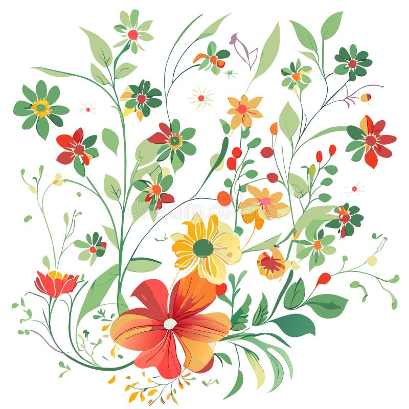 Colorful Floral Flowers Patterns Design Fantasy for Background ...