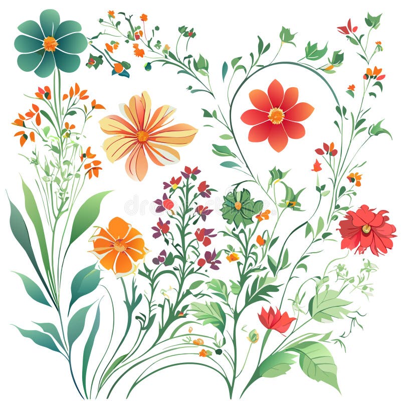 Colorful Floral Flowers Patterns Design Fantasy for Background ...