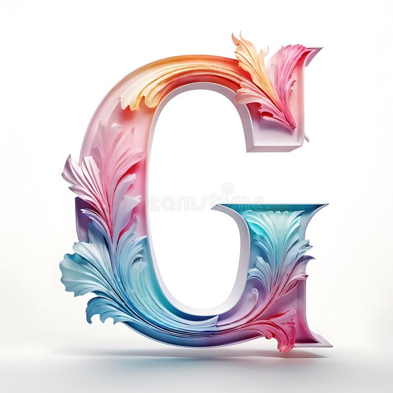 Colorful Floral Letter G stock illustration. Illustration of floral ...