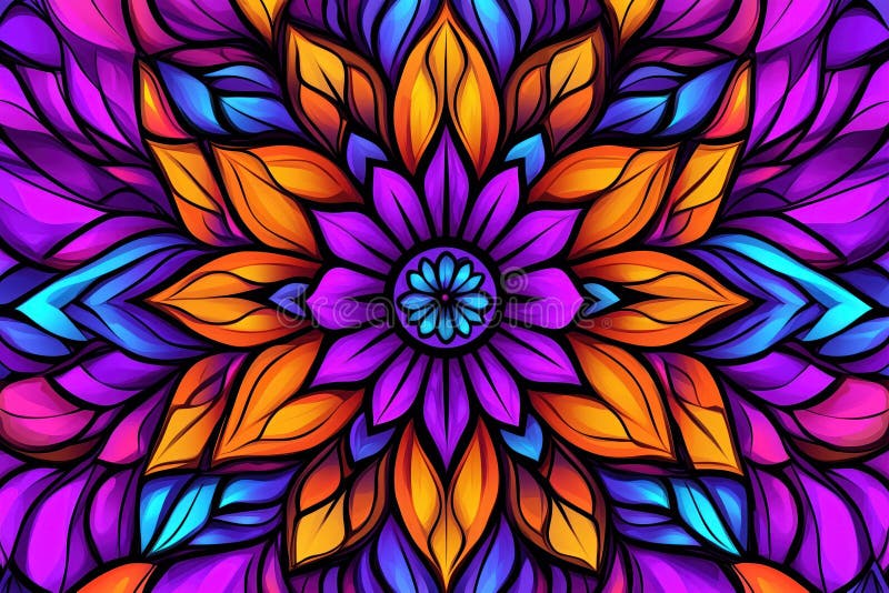 Colorful Floral Mandala Pattern Creating Stunning Visual Harmony Stock ...