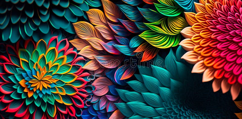 A Colorful Floral Patterned Background with a Psychedelic Twist ...
