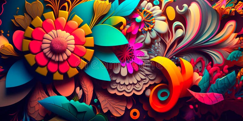 A Colorful Floral Patterned Background with a Psychedelic Twist ...