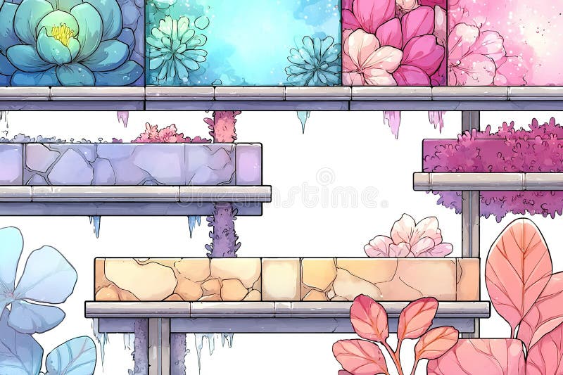 Colorful Floral Platform Design with Vibrant Backgrounds Featuring ...