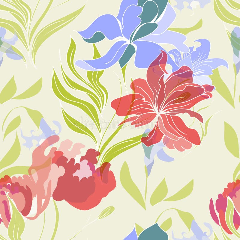 Elegance Seamless Floral Pattern Stock Vector - Illustration of ornate, merry: 18535834