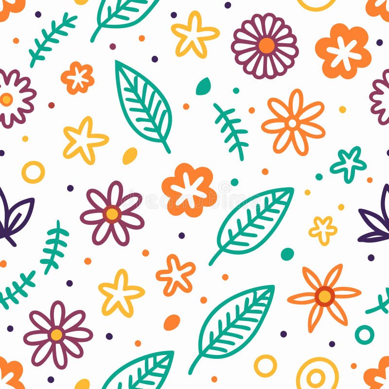 Colorful Floral Seamless Pattern. (11 Stock Vector - Illustration of ...