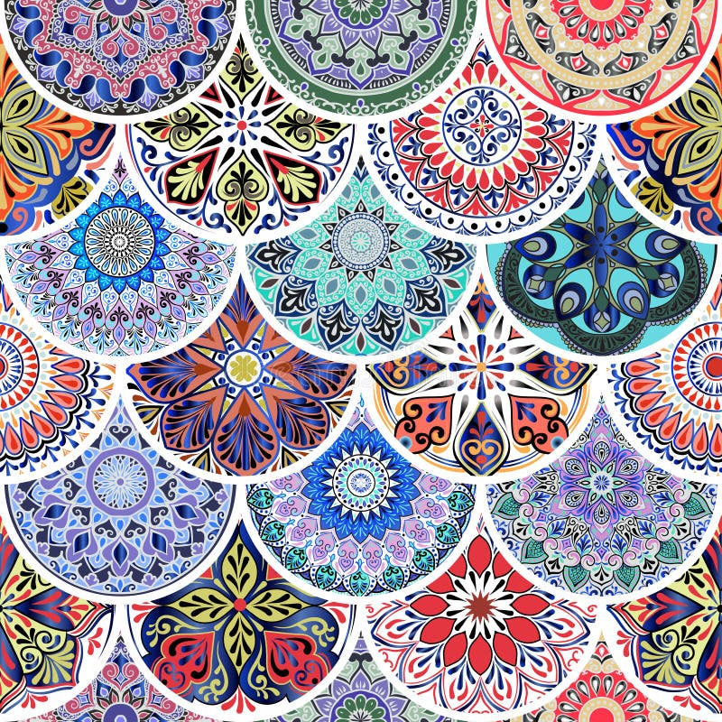 Vector Seamless Texture Beautiful Patchwork Pattern For Design And
