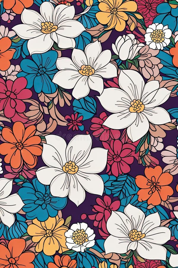 Colorful Floral Seamless Pattern Design, Repeatable, Seamless, Pattern ...