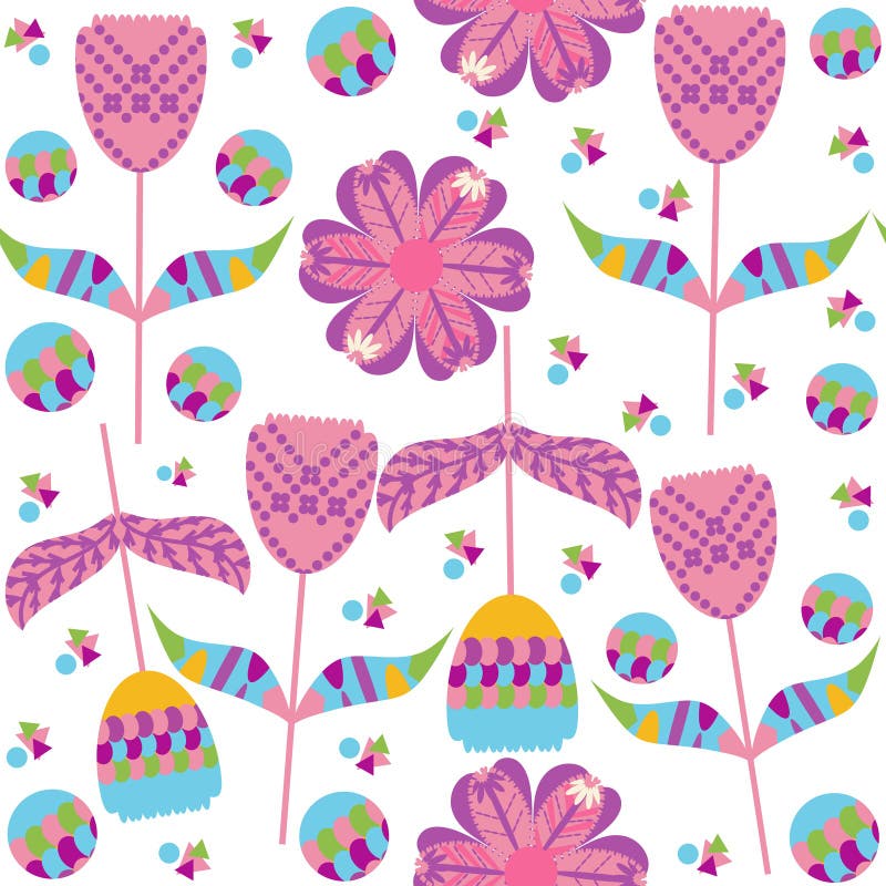 Colorful Floral Seamless Pattern and Seamless Pattern in Swatch Menu ...