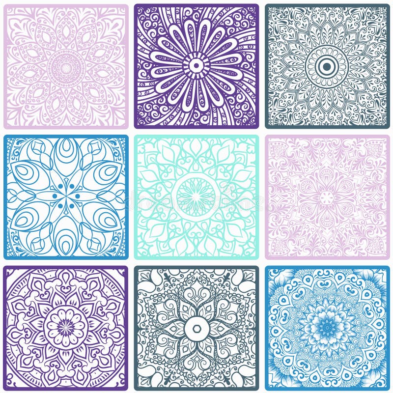 Colorful Floral Seamless Pattern from Squares Stock Vector ...