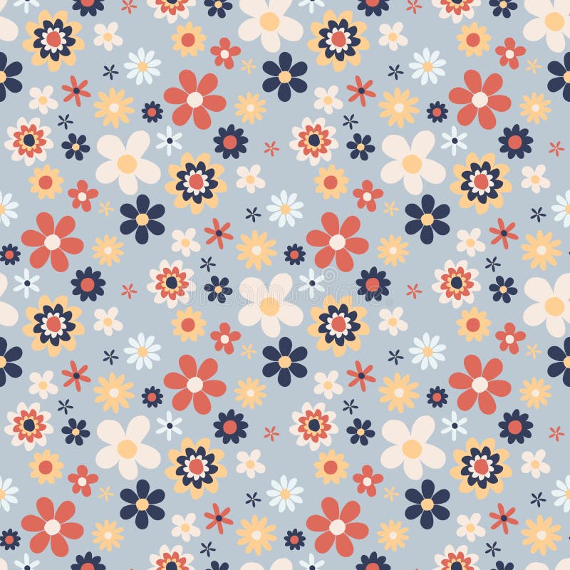Colorful Floral Seamless Pattern with Summer Flowers Stock Vector ...