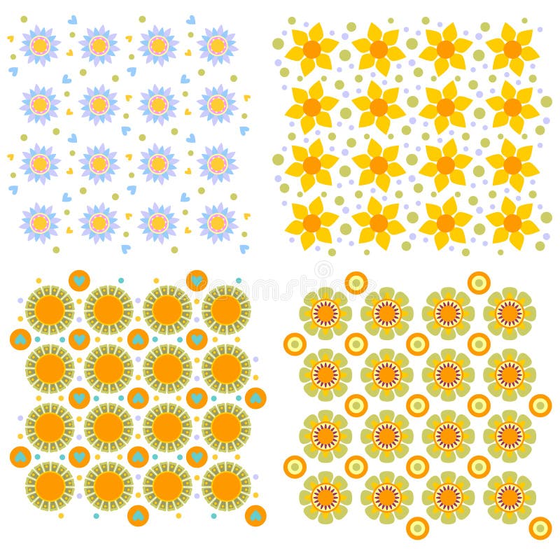 Colorful Floral Texture Collection Stock Vector - Illustration of ...