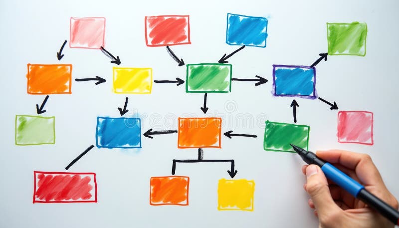 Hand Drawing Flowchart Whiteboard Stock Illustrations – 175 Hand ...