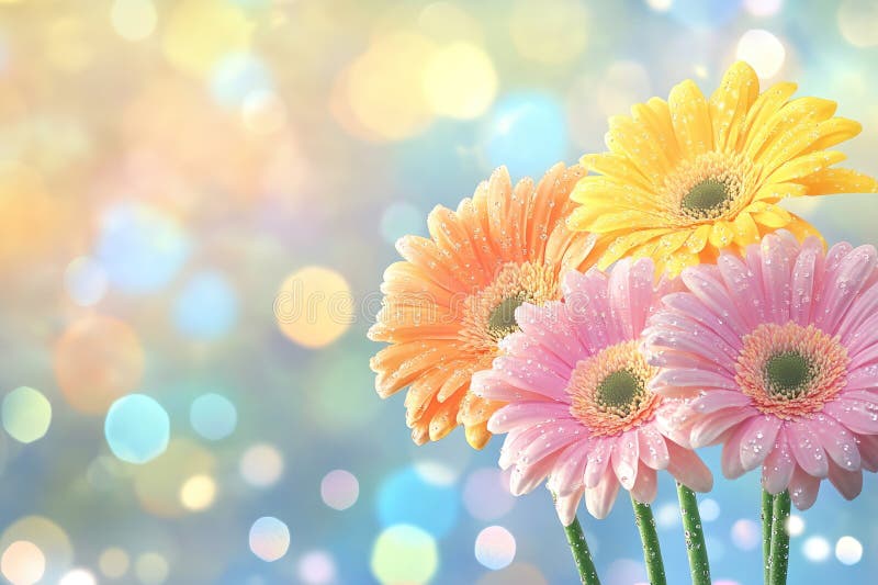 Colorful Flower Border Birthday Card Stock Illustration - Illustration ...