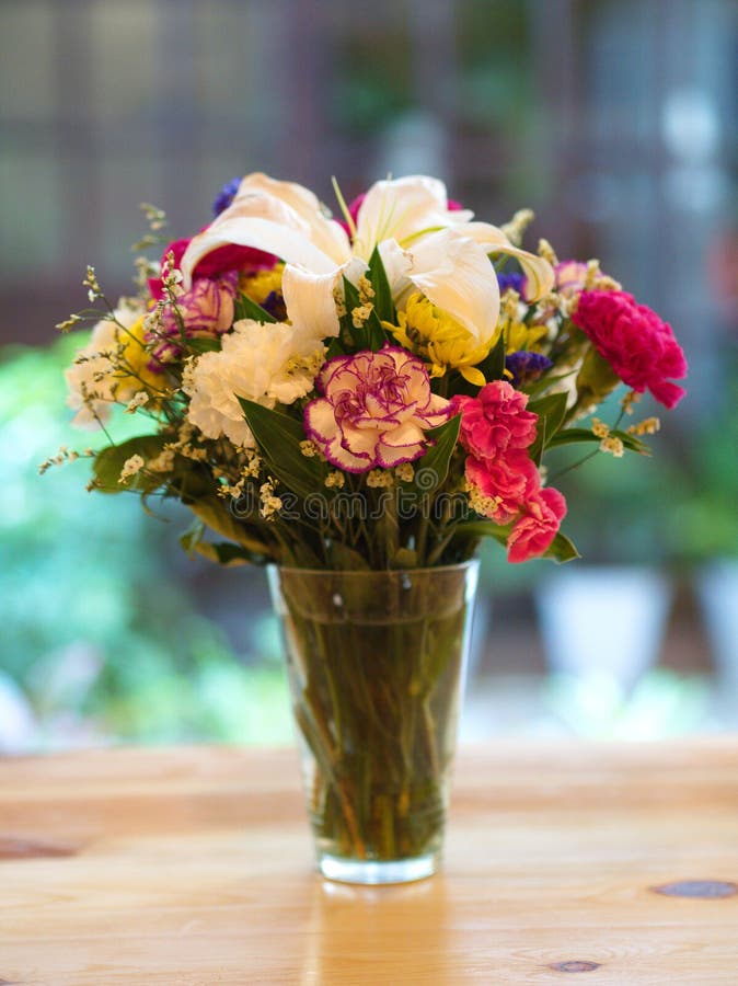 Colorful Flower Bouquet , Close-Up. with a Natural Light Stock Image ...