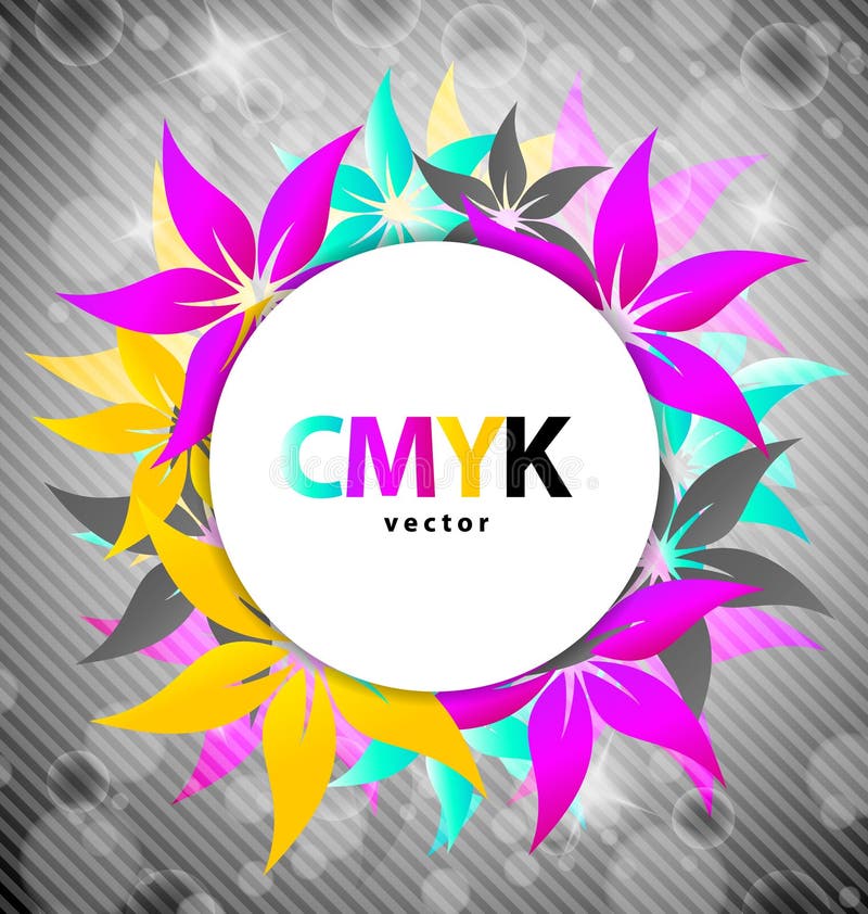 Colorful Flower Card Design Stock Illustration - Illustration of ...