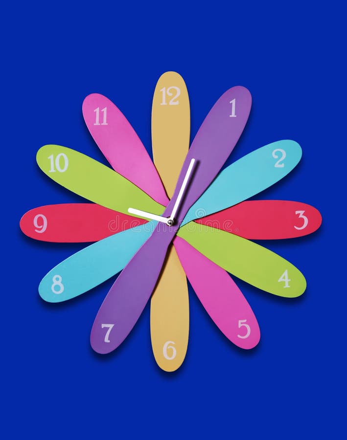 Colorful Flower Clock stock illustration. Illustration of clock - 2595959