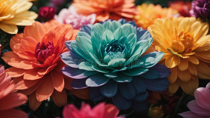 Colorful Flower Closeup Generative AI Stock Illustration - Illustration ...