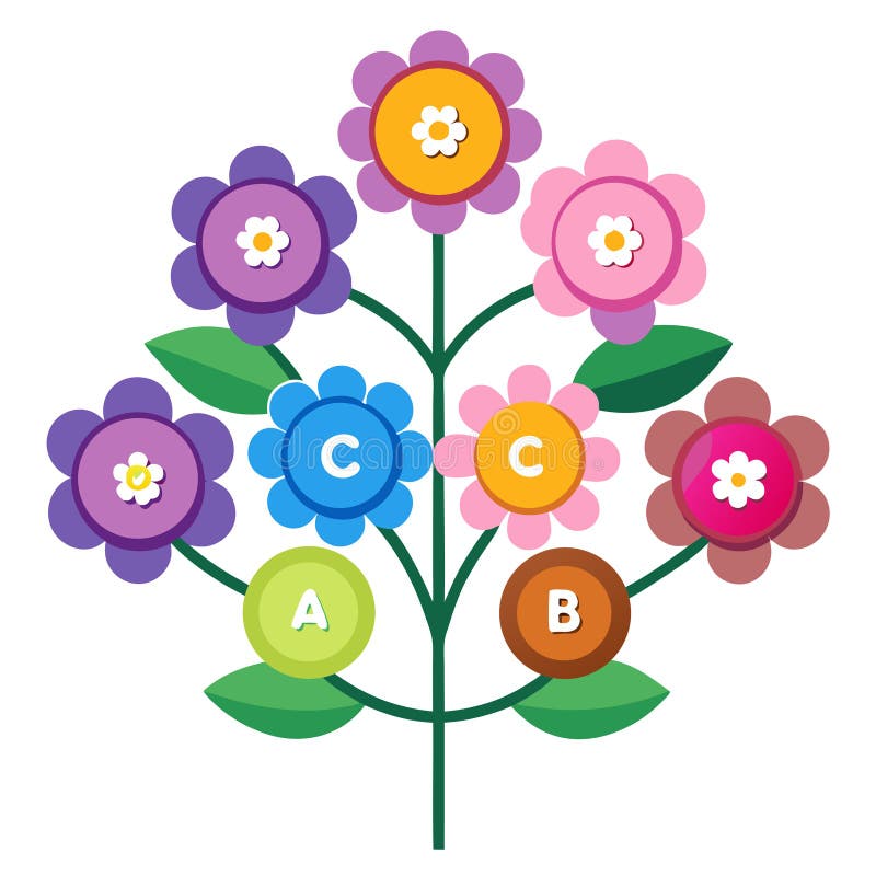 Colorful Flower Diagram for Presentations and Data Visualization with ...