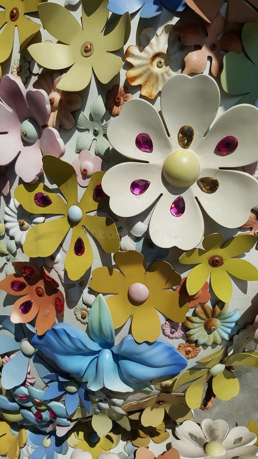 Colorful Flower Elements of Sculpture Suface with High Contrast of ...