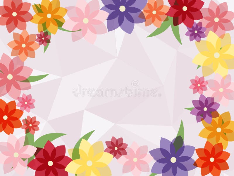 Colorful Flower Frame with Abstract Background Stock Vector ...