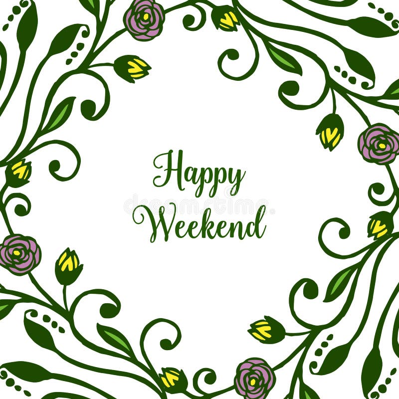 Colorful Flower Frame Border Design, for Elegant Card Happy Weekend ...