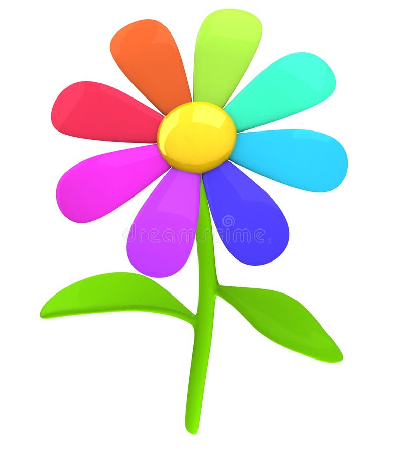 Colorful flower icon 3d stock illustration. Illustration of cartoon ...