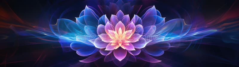 A Colorful Flower with a Light Effect Stock Illustration - Illustration ...