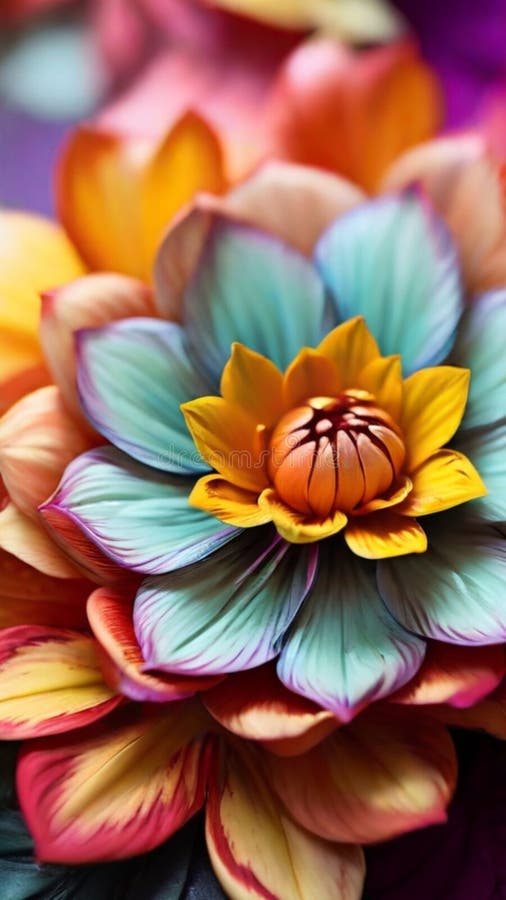 A Colorful Flower Mobile Wallpaper. Stock Illustration - Illustration ...