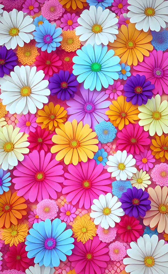 Colorful Flower Pattern Illustration Stock Illustration - Illustration ...