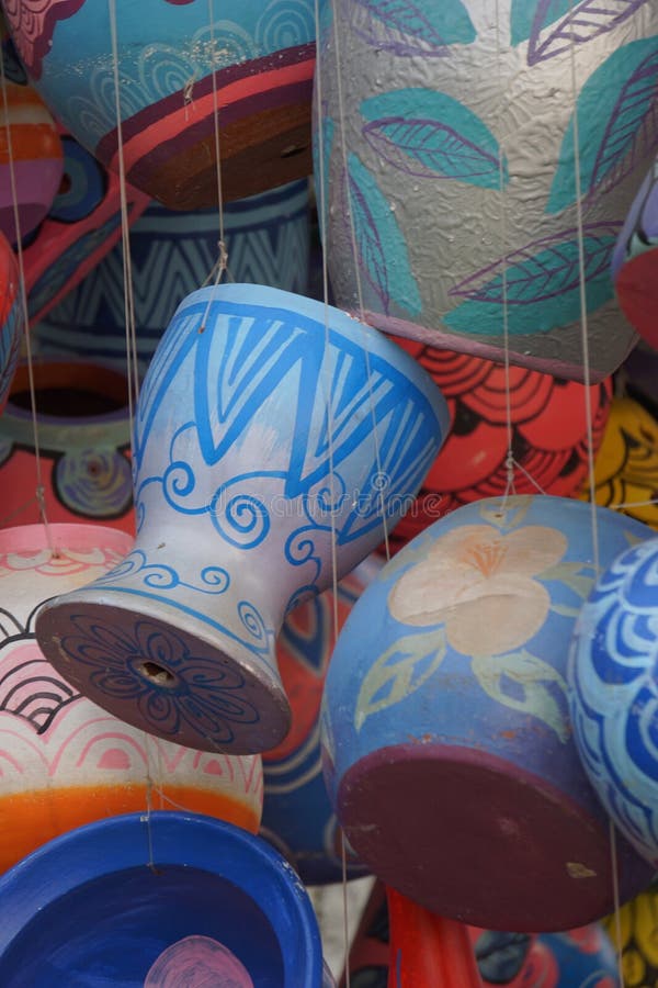 Colorful Flower Pot with a Natural Background Stock Photo - Image of ...