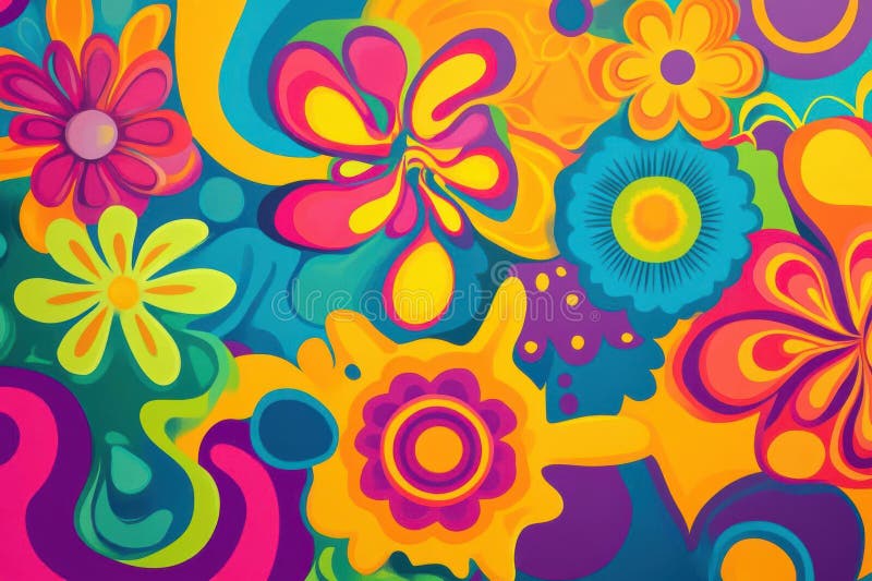 Colorful Flower Power Explodes with Retro Vibes and Groovy Design ...