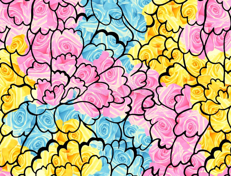Colorful Flower Print Design Stock Illustration - Illustration of ...