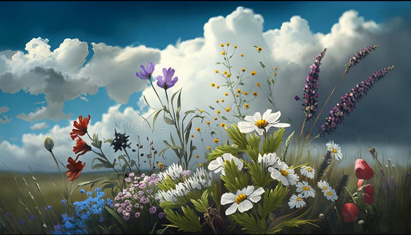 Colorful Flower Spiring Bacgkround. Generative AI. Stock Illustration ...