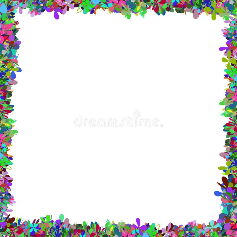 Colorful Flower Square Frame Isolated on White Background Stock Vector ...