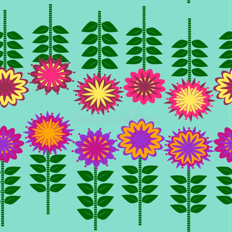 Colorful Flower and Stem Illustration Vector Background Stock Vector ...
