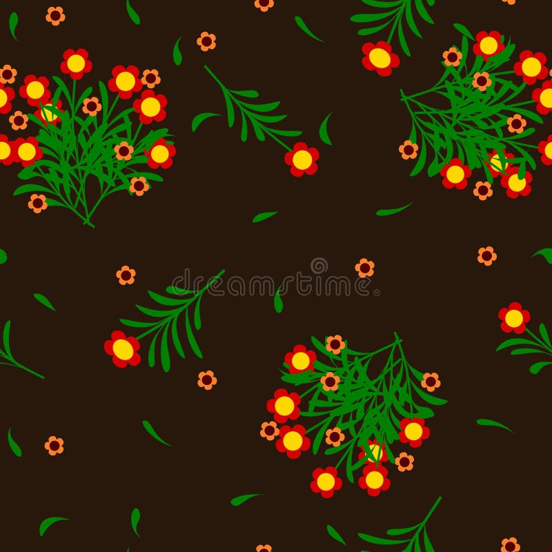 Colorful Flower and Stem Illustration Vector Background Stock Vector ...