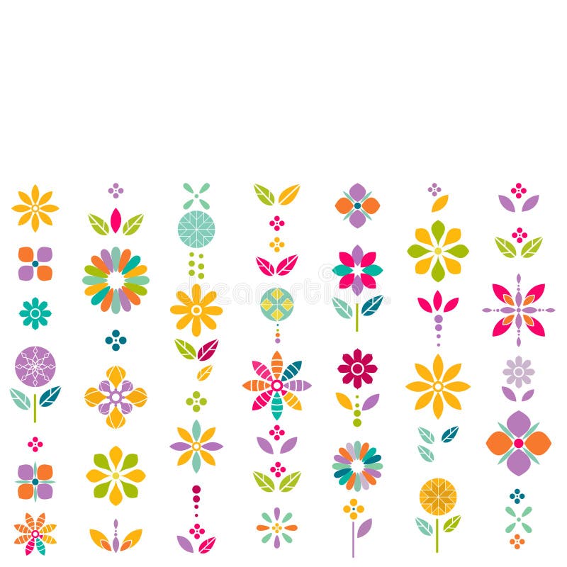 Colorful Flower Symbol Contemporary Graphic Pattern, Vector Stock ...