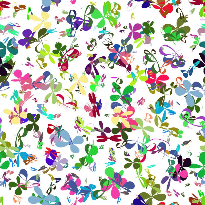 Colorful Flower Texture Isolated on White Background. Seamless Pattern ...