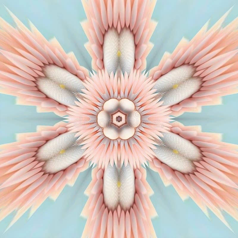 A Colorful Flower with a White Star on the Center. Stock Illustration ...