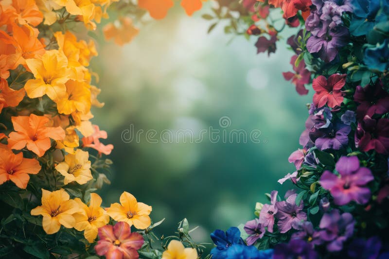 Colorful Flowers Arranged in Rainbow Gradient Create Joyful Bloom ...