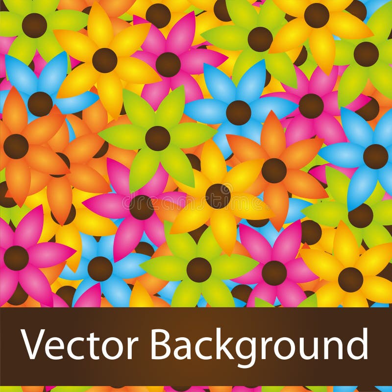 Colorful Flowers Background with Space Title Vector Stock Illustration ...