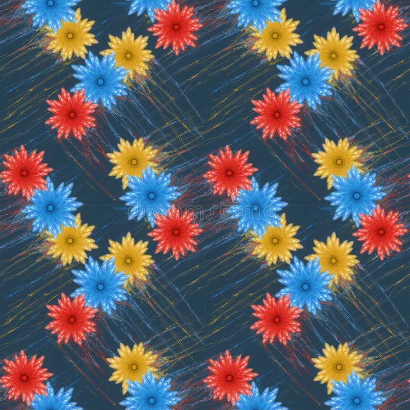 Colorful Flowers on Deep Background Stock Illustration - Illustration ...