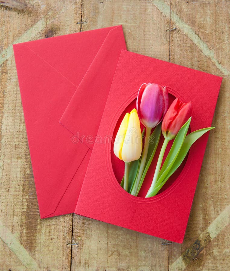 Colorful Flowers in Envelope Stock Image - Image of vintage, rustic ...