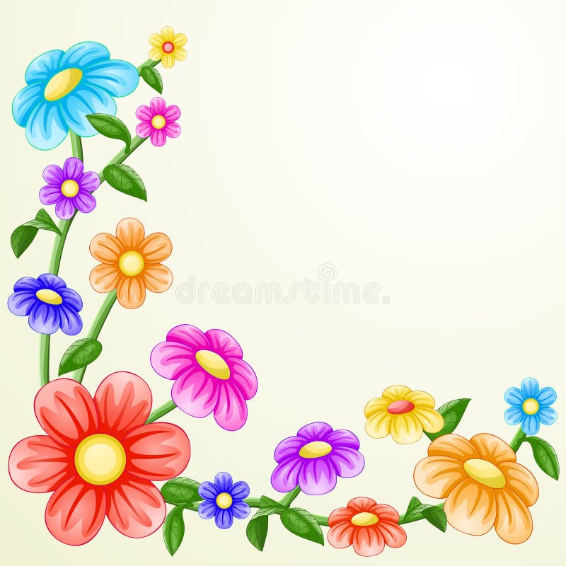 Colorful flowers frame stock illustration. Illustration of background ...